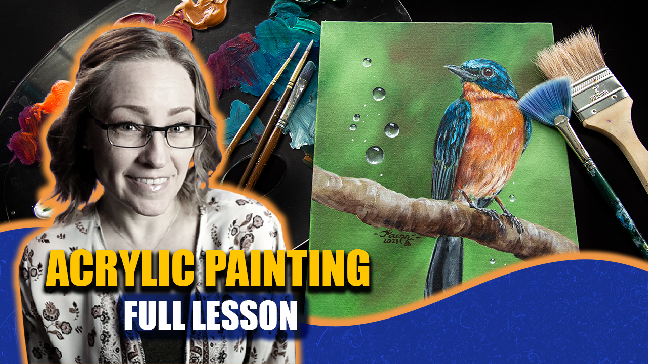 Thumbnail flycatcher acrylic painting | Lachri Fine Art