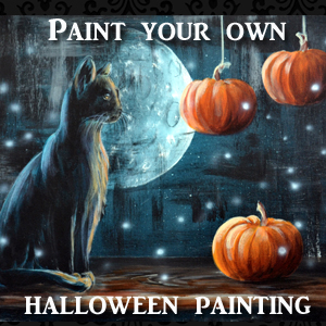 Acrylic black cat and pumpkin tutorial | Lachri Fine Art