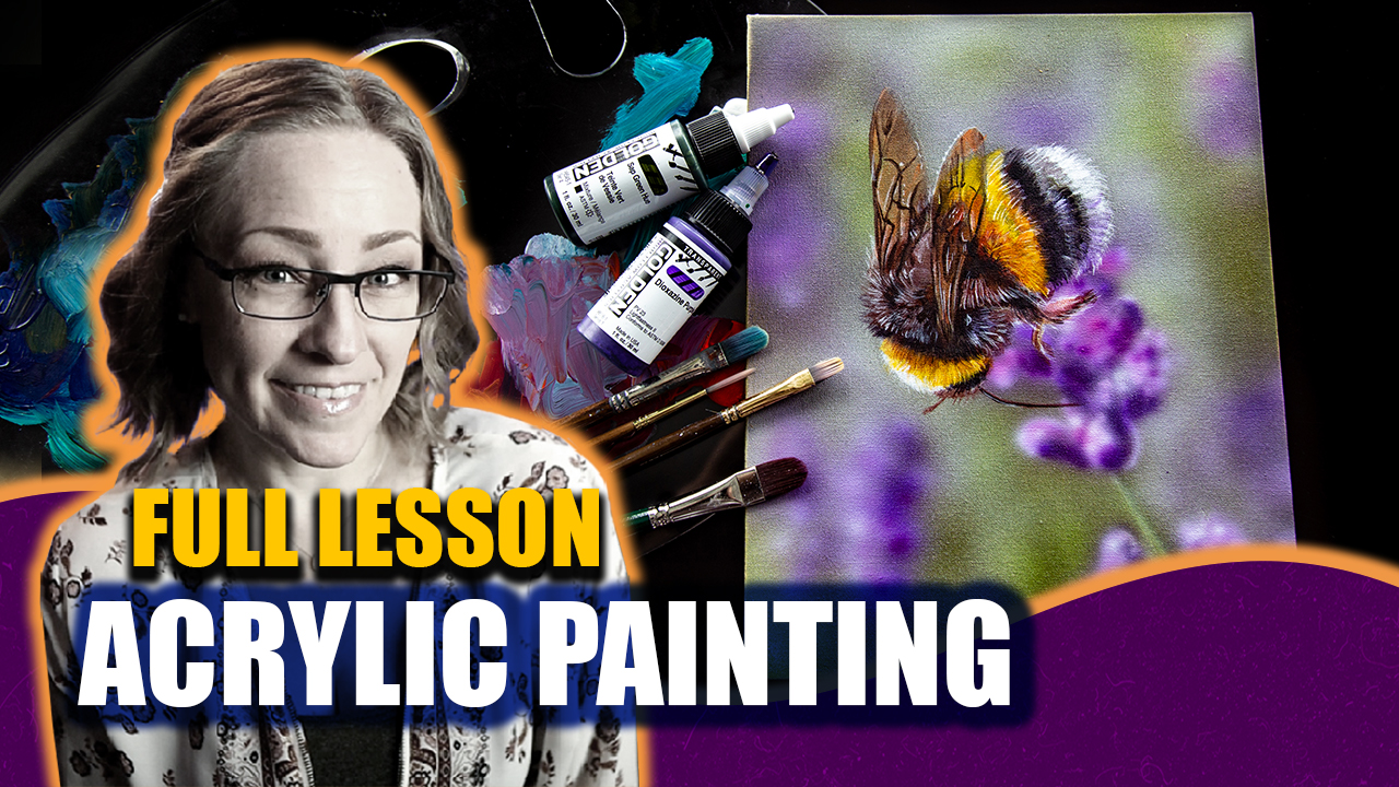 Bumblebee Acrylic Painting Lesson | Lachri Fine Art