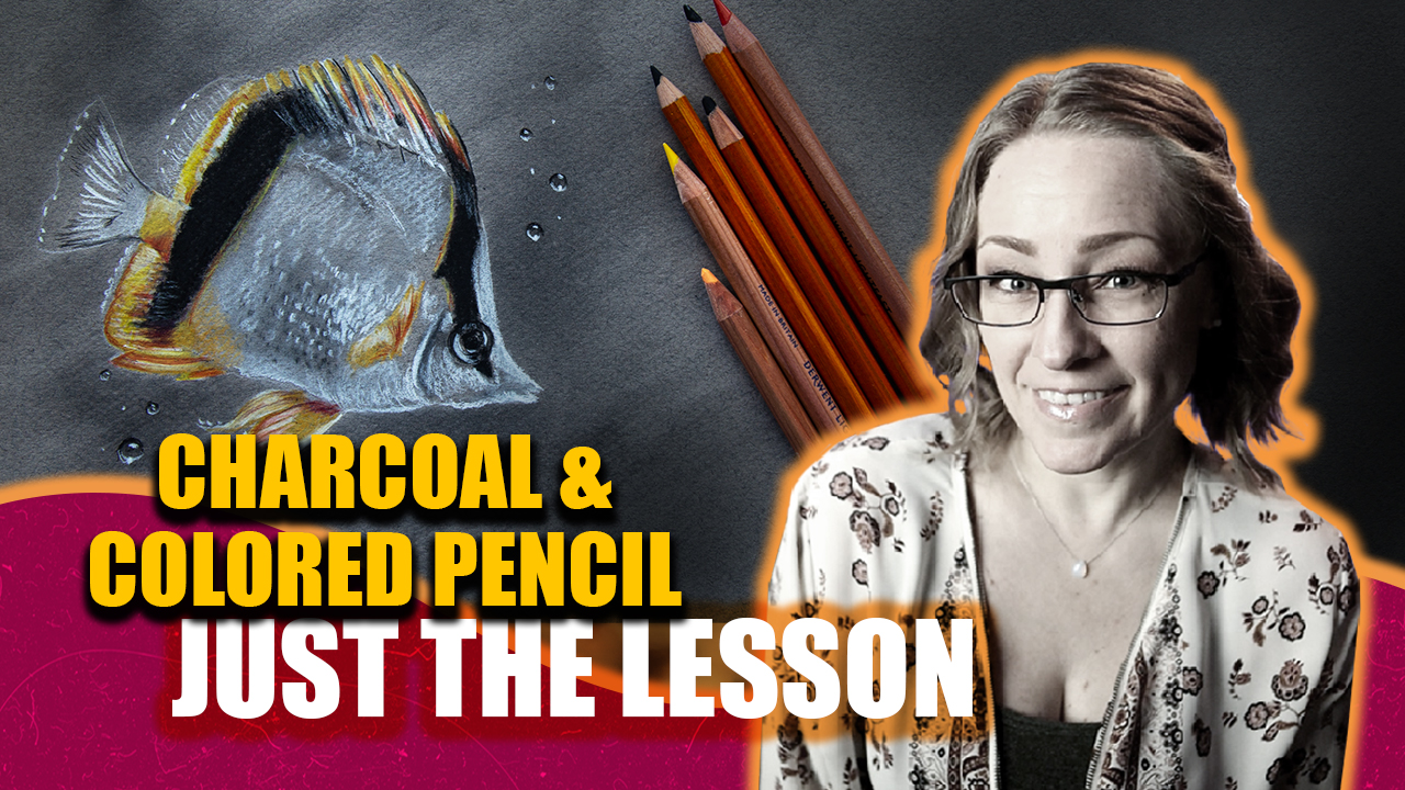 Charcoal & Colored Pencil Mixed Media Full Art Lesson | Lachri Fine Art