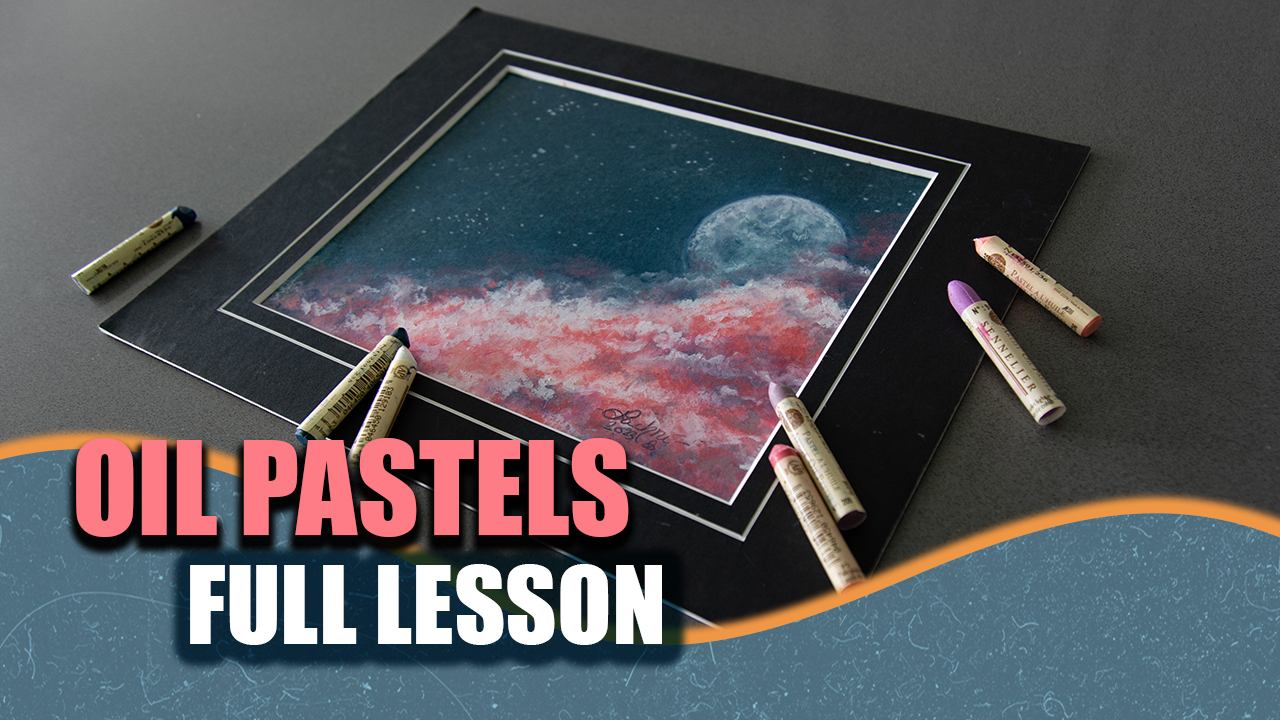 Pink Clouds Night Sky Oil Pastel Full Tutorial | Lachri Fine Art